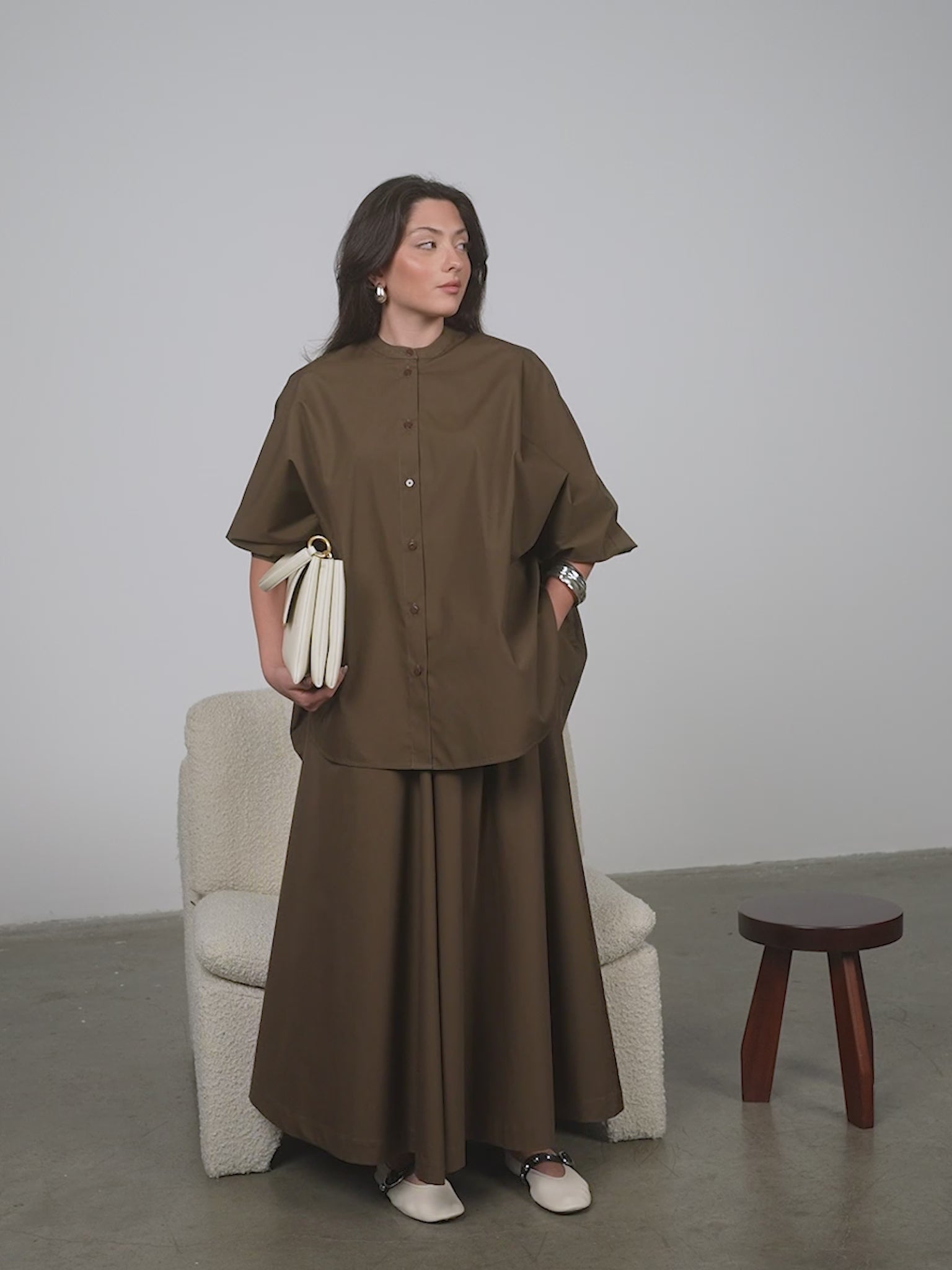Wadha Skirt - Brown – Bouguessa UAE